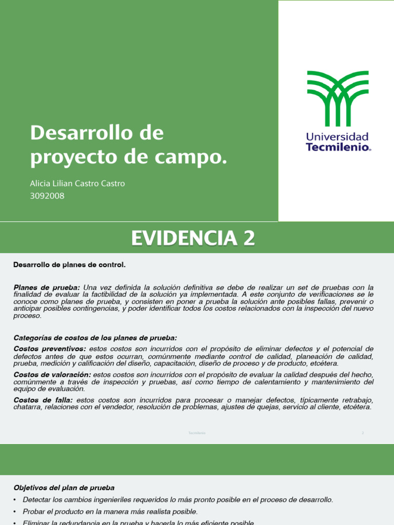 Presentación Evidencia 2 - Desarrollo de Proyecto de Campo. | PDF | Ingeniería de confiabilidad ...