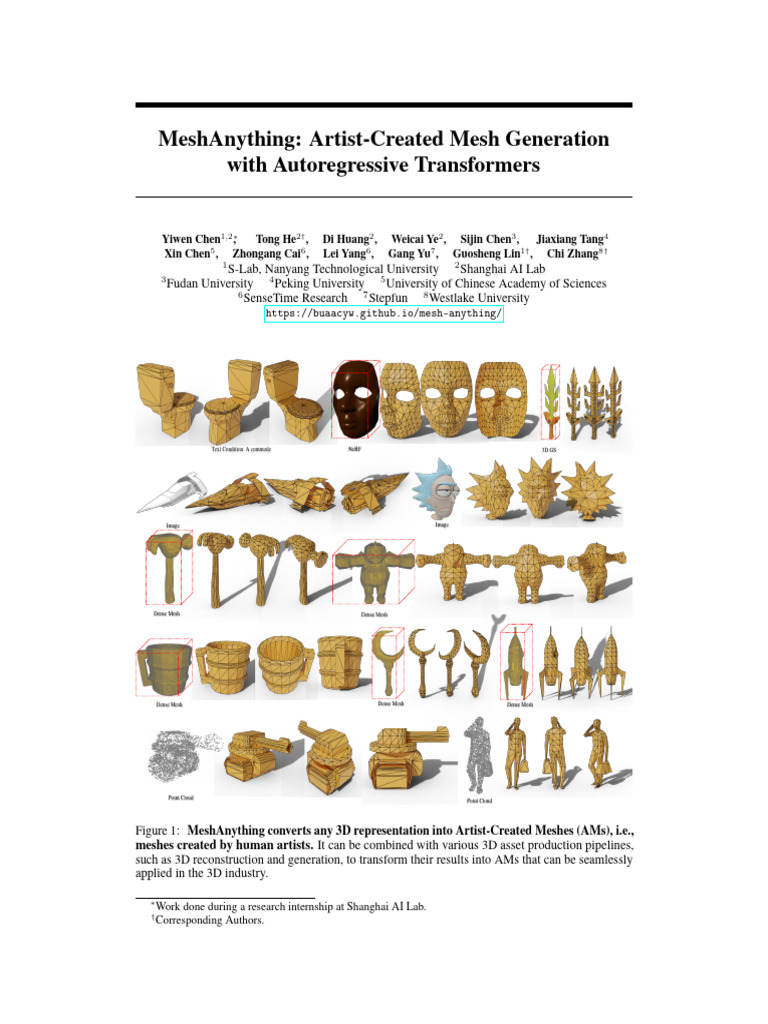 Chen 等 - MeshAnything Artist-Created Mesh Generation with ... Chen 等 - MeshAnything Artist-Created Mesh Generation with ...