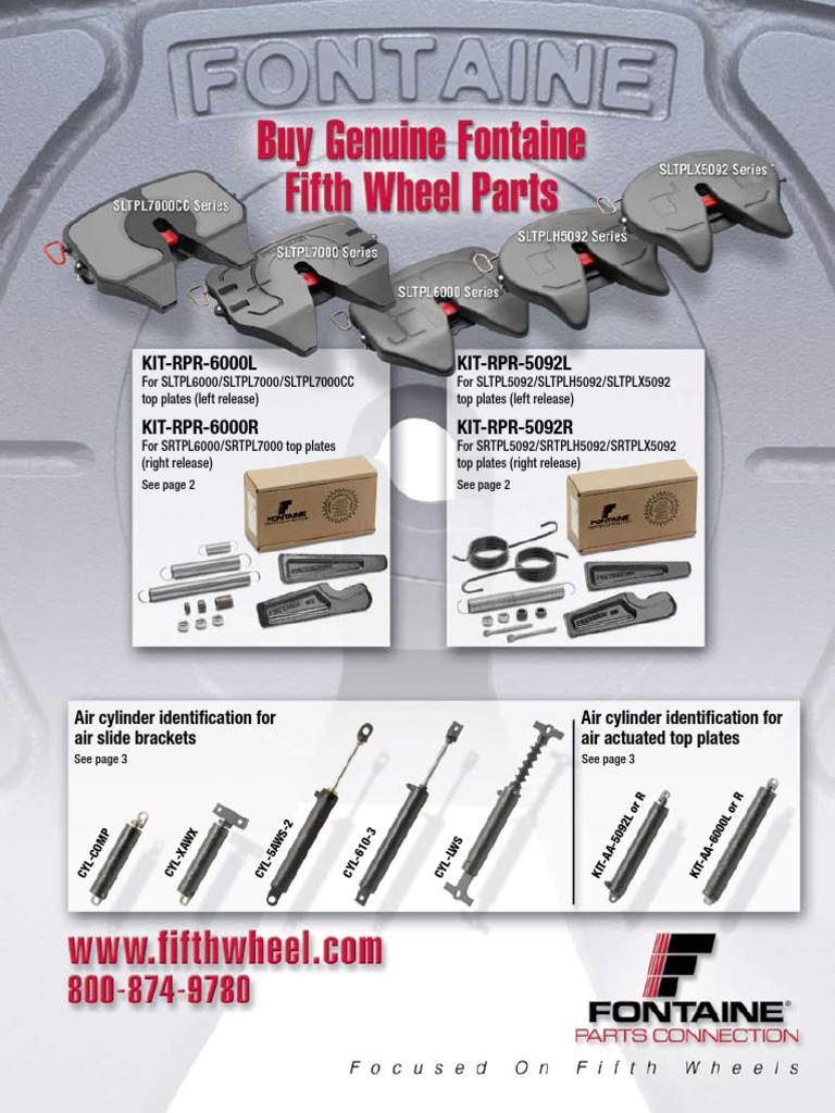 Fontaine Fifth Wheel Repair Kits Guide | PDF | Nut (Hardware) | Screw