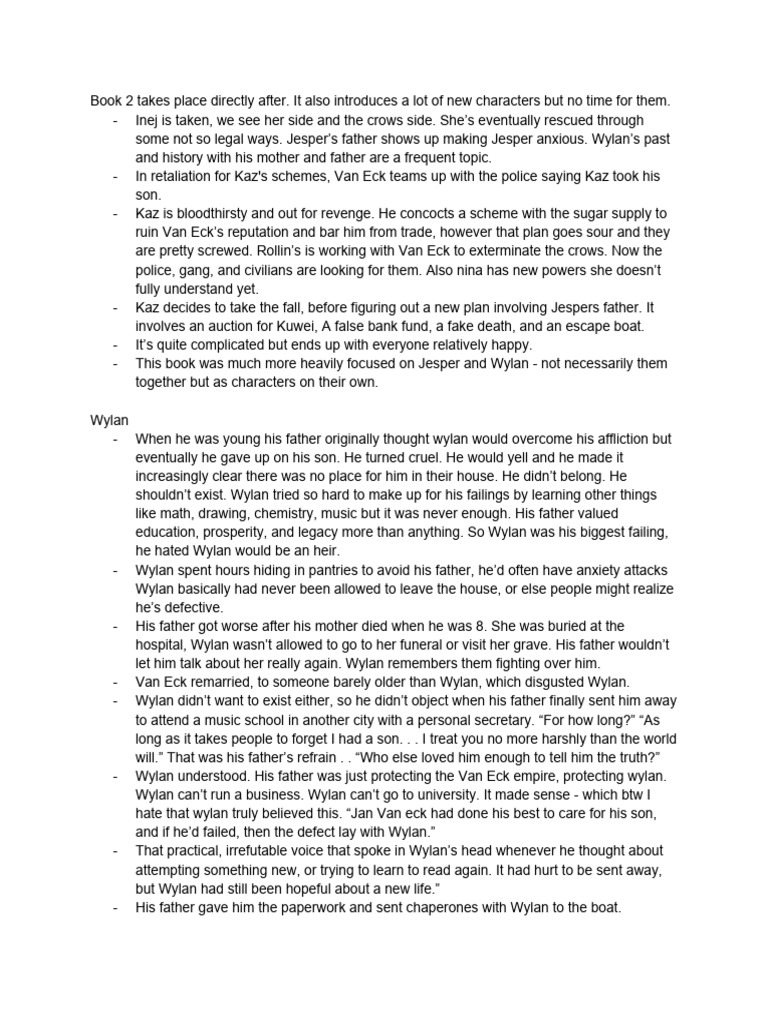 Crooked Kingdom Notes | PDF