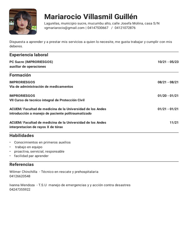 Mariarocio Villasmil Guillén - CV | PDF