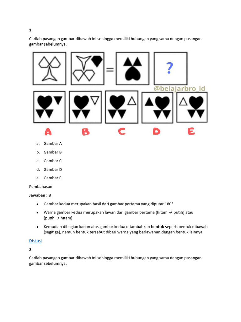 Pembahasan Figural Analogi 40 Soal | PDF | Metode & Bahan Ajar | Seni