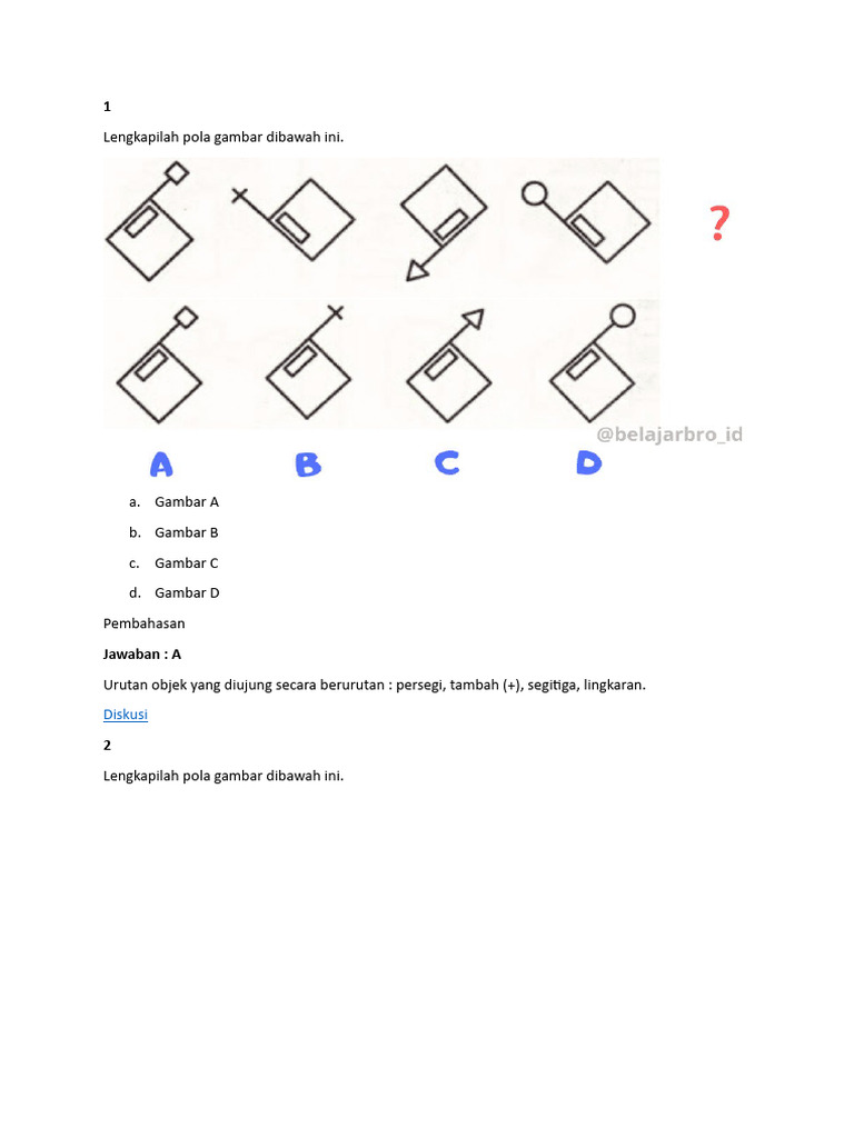 Pembahasan Figural Serial 40 Soal | PDF | Metode & Bahan Ajar