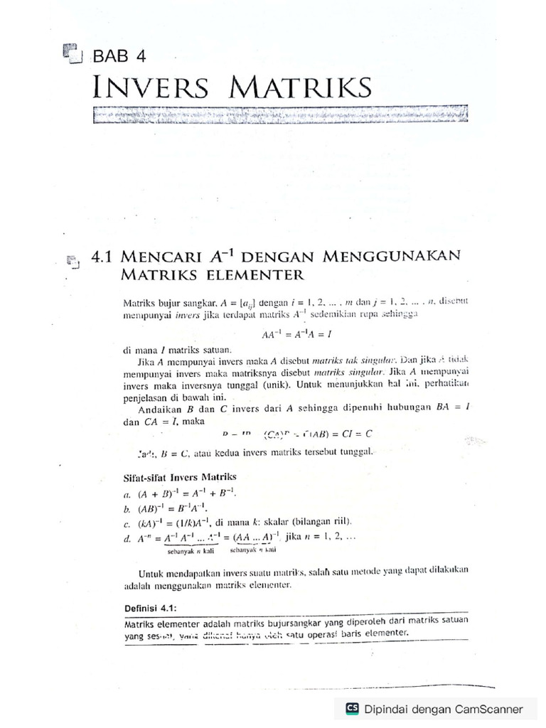 Invers Matriks | PDF
