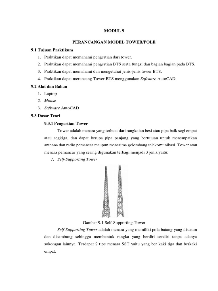 Perancangan Model Tower BTS dan Fungsinya | PDF