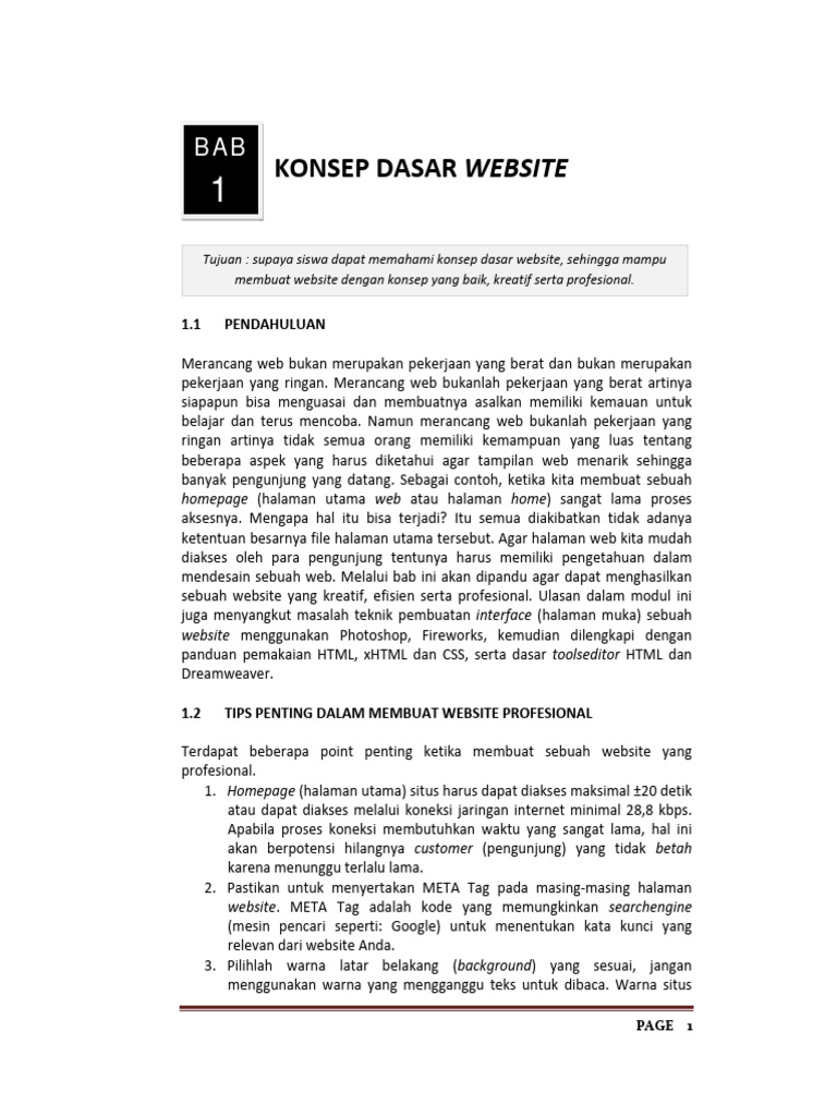 Konsep Dasar Website | PDF