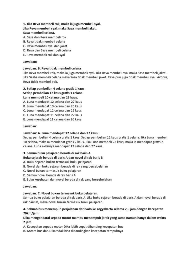 Kumpulan Soal Silogisme 120 Soal | PDF | Seni & Disiplin Bahasa