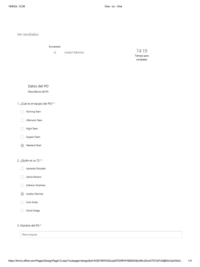 PO Blanca A 1st One - On - One | PDF