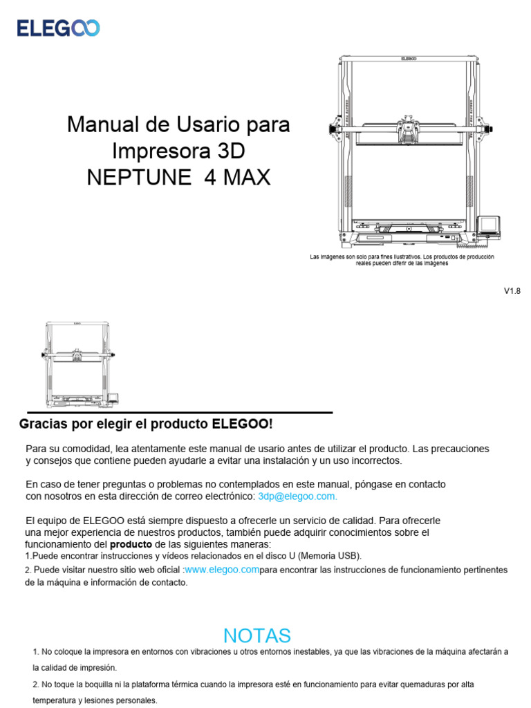 Manual de Usuario Impresora 3D Neptune 4 Max | PDF | Impresora ...