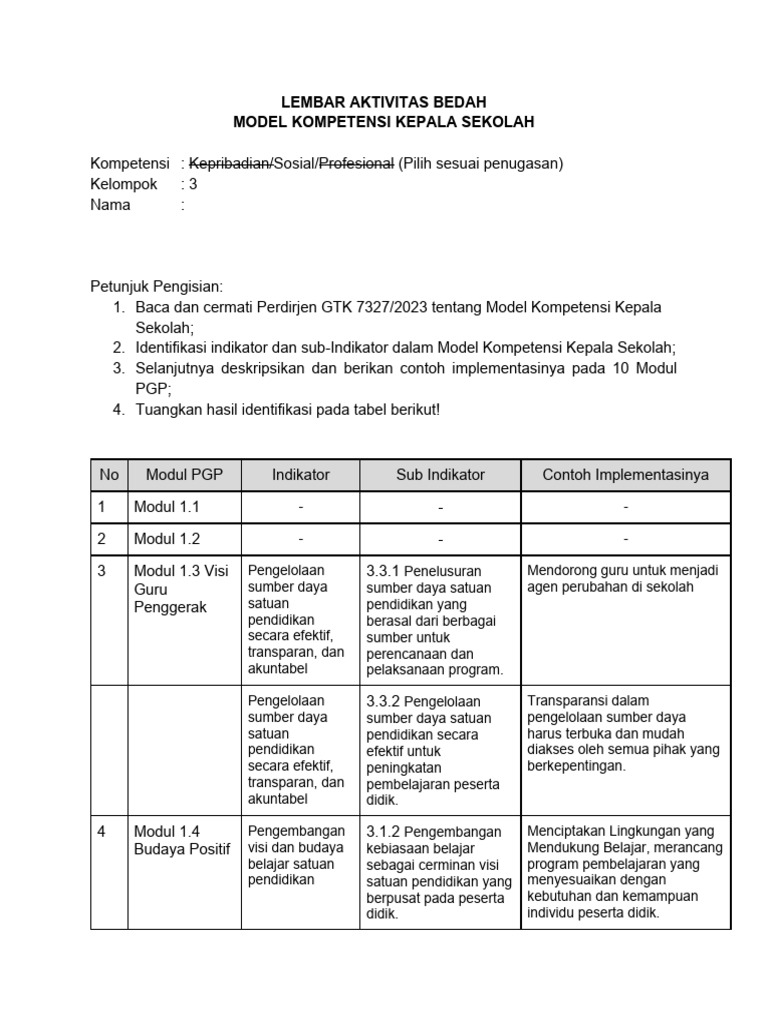 LA Bedah Kompetensi Pengawas Sekolah | PDF