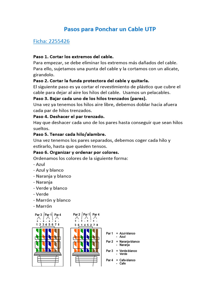 Pasos para Ponchar Un Cable UTP | PDF