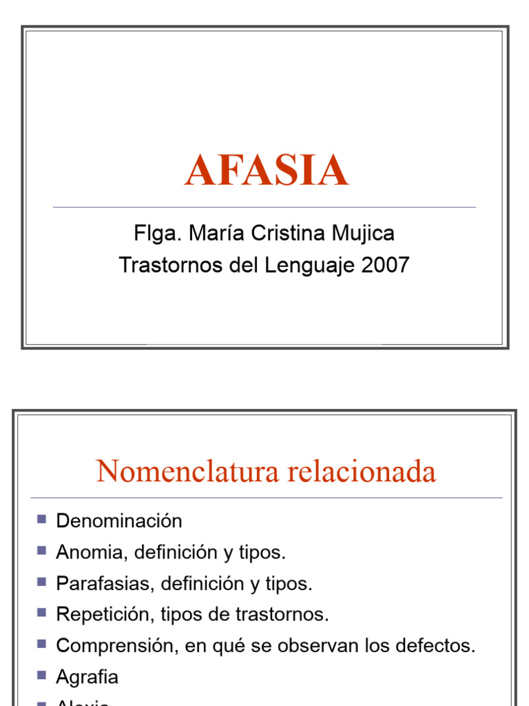 AFASIA 1 (1) | PDF | Afasia | Palabra