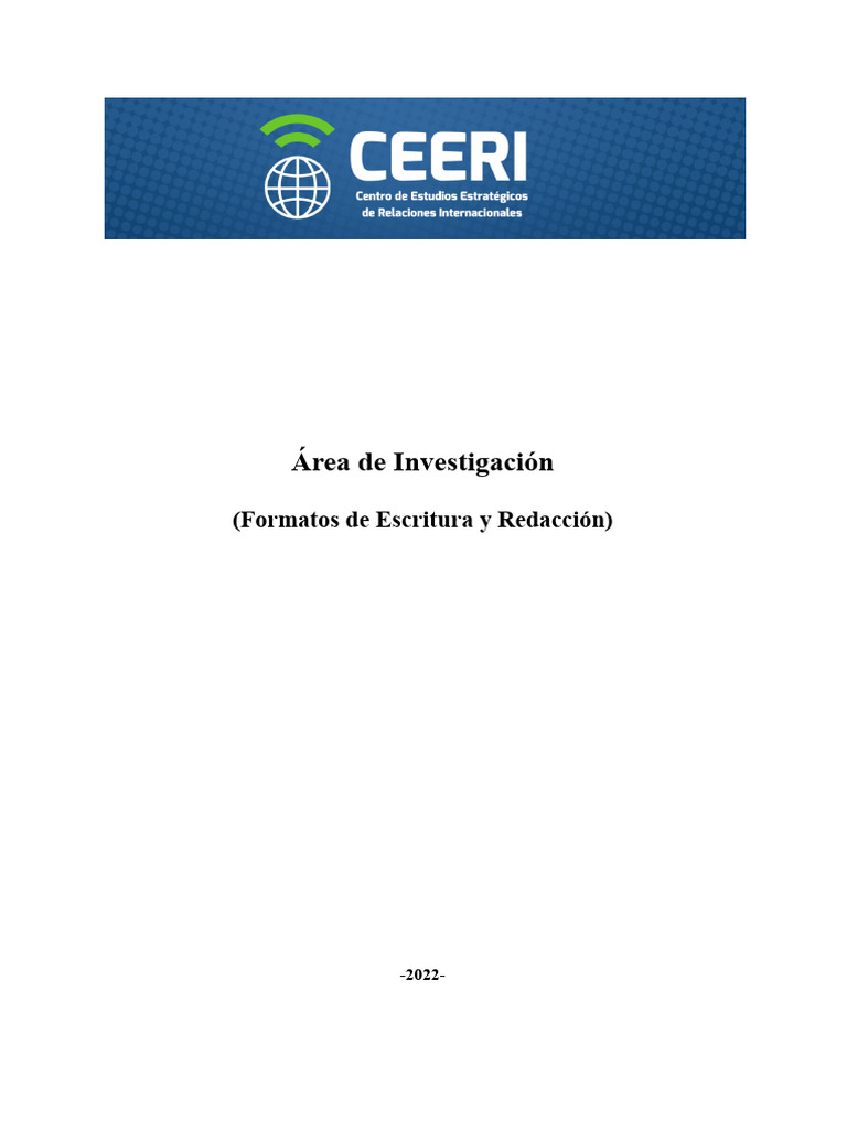 Investigación y Redacción en CEERI | PDF | Publicación Académica ...