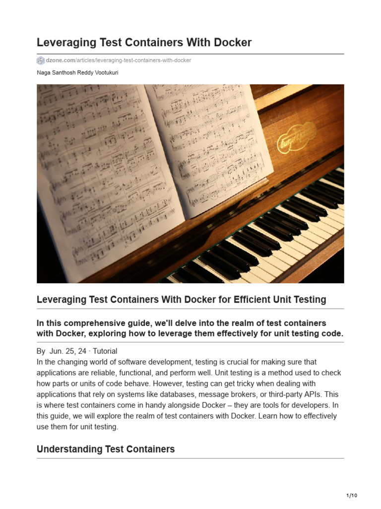 Leveraging Test Containers With Docker | PDF | Unit Testing | Computer ...