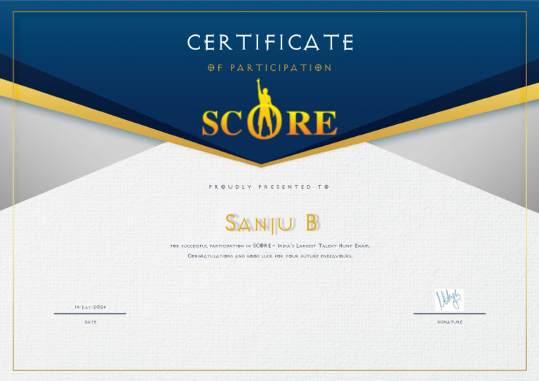 Score Certificate | PDF
