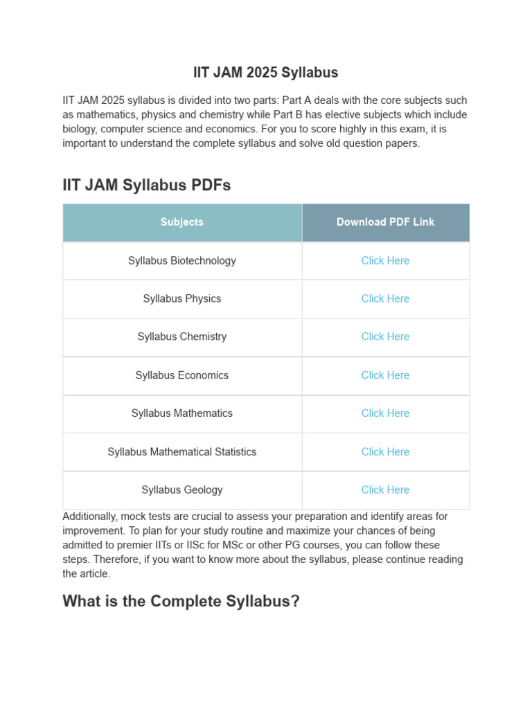 Iit Jam 2025 Syllabus Pdf Chemistry Organic Chemistry