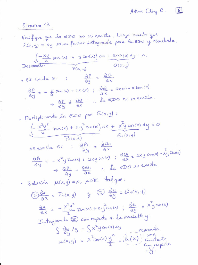 Ejercicios Resueltos (Intro EDO & EDO 1erorden) Parte2 | PDF