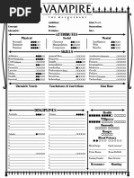Vampire: The Masquerade Character Sheet | PDF