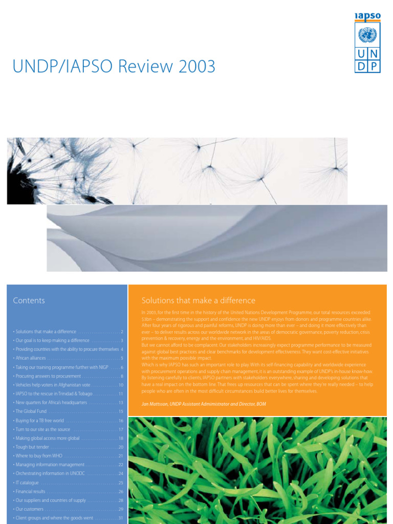 UNDP/IAPSO Review 2003 | PDF | Procurement | United Nations Development ...