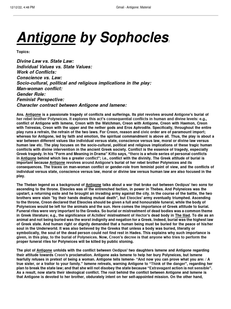 Antigone - Material | PDF | Oedipus