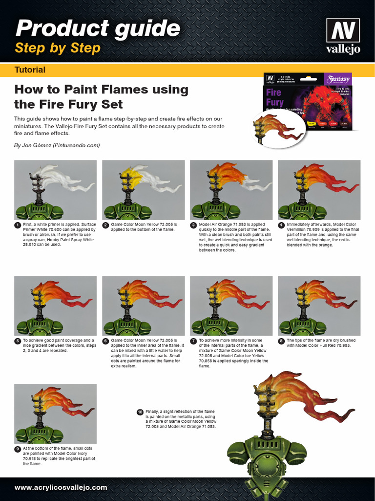 Vallejo Stepbystep Ho To Paint Flames Using The Fire Fury Set en | PDF ...