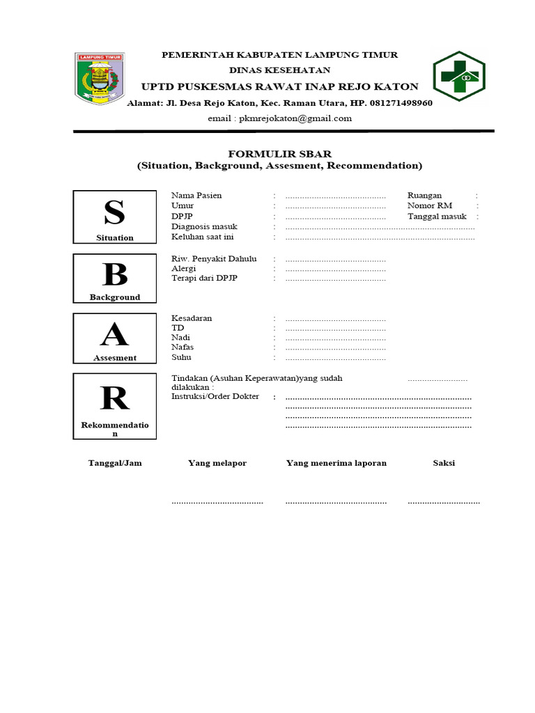 Form Sbar | PDF