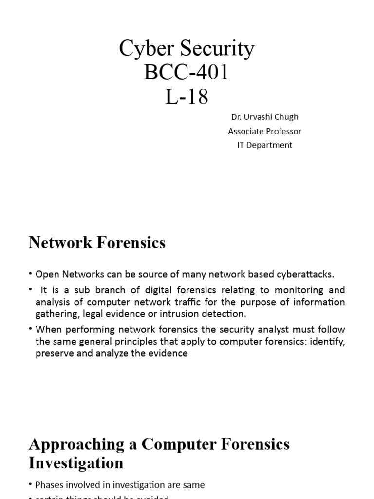 Cyber Security L-18 | PDF | Computer Forensics | Digital Forensics