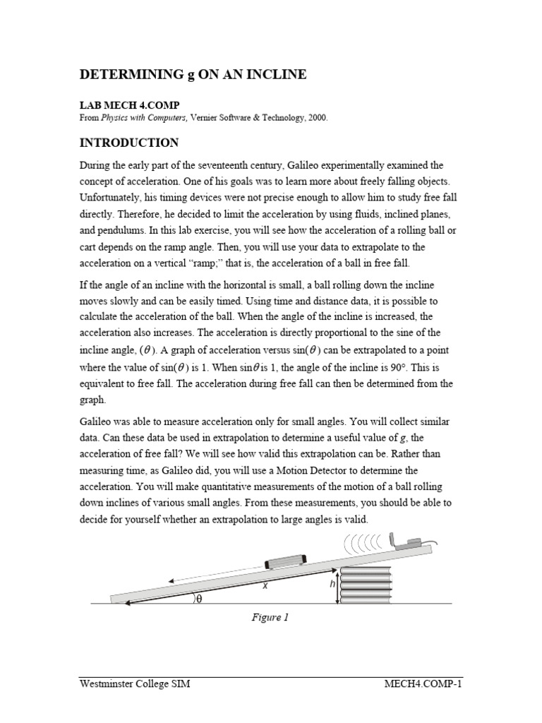Determining G On An Incline | PDF | Velocity