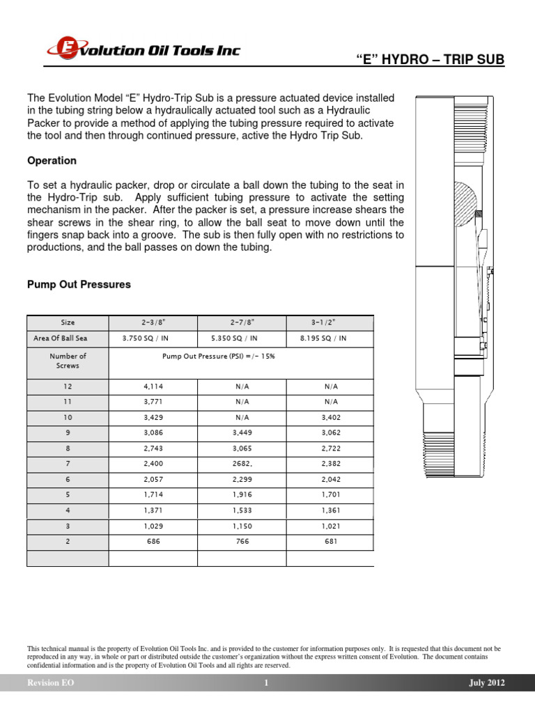Hydro-Trip Sub | PDF | Pump | Mechanical Engineering