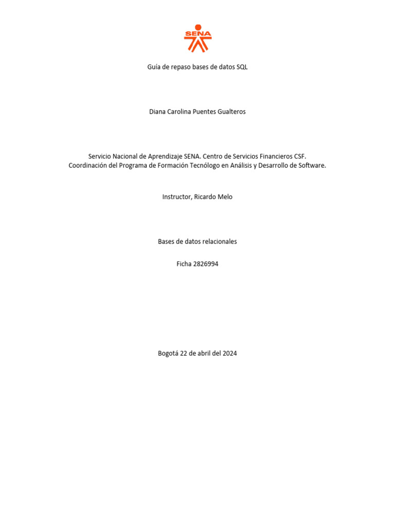 Guía Práctica SQL para BD Relacionales | PDF | SQL | Mi sql