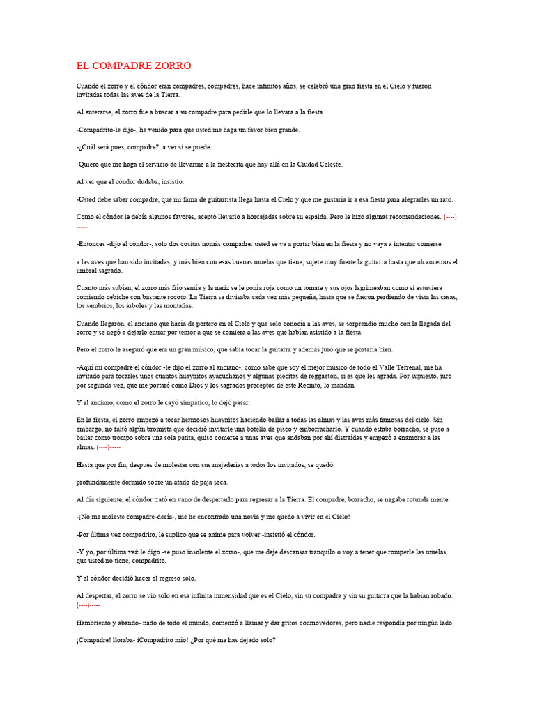 El Compradre Zorrito 2 | PDF