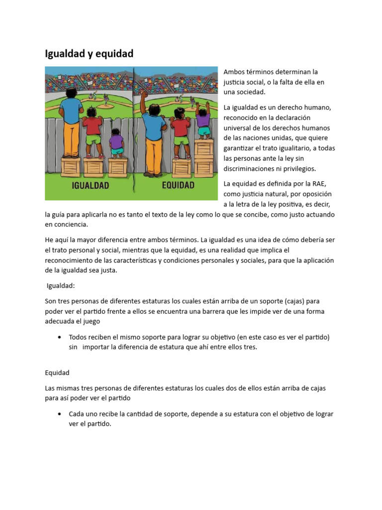 Igualdad y Equidad | PDF