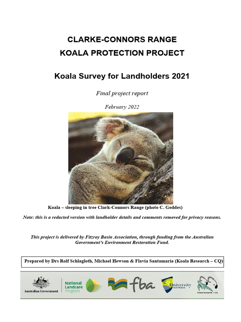 Clarke-Connors Range Koala Survey Report | PDF | Conservation Biology ...