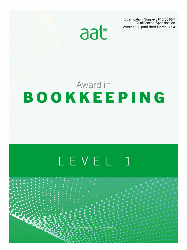 AAT Level 1 Bookkeeping Award Guide | PDF | Debits And Credits ...