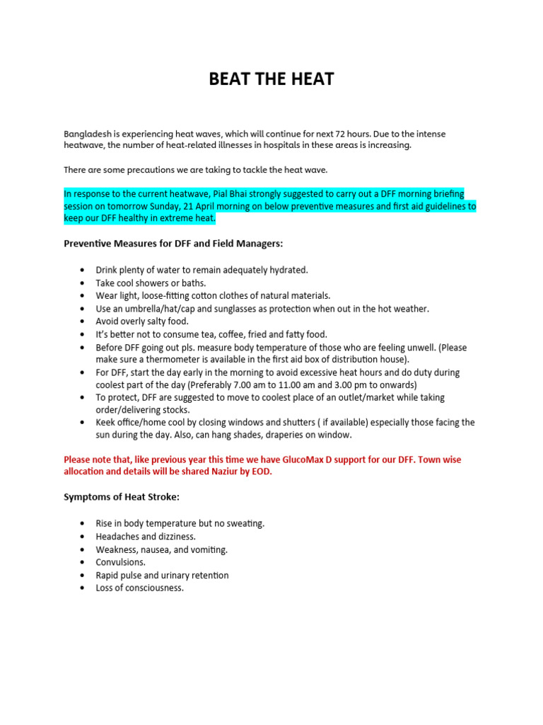 Beat The Heat 2024 | PDF | Heat Wave | Hyperthermia