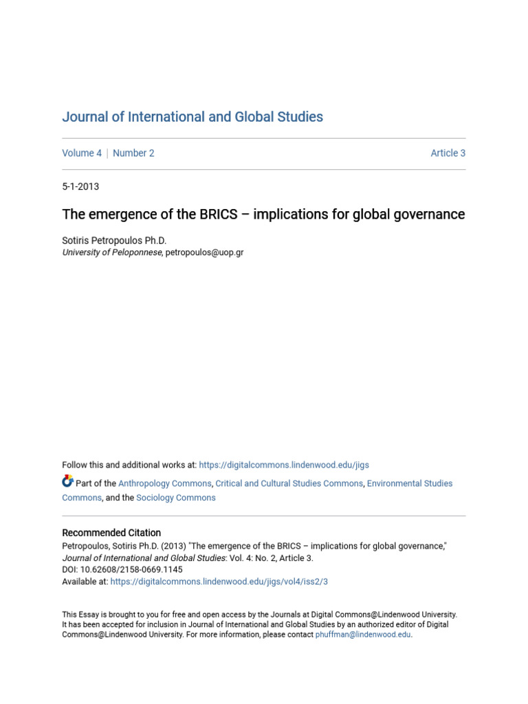 Brics Pdf Bric International Monetary Fund