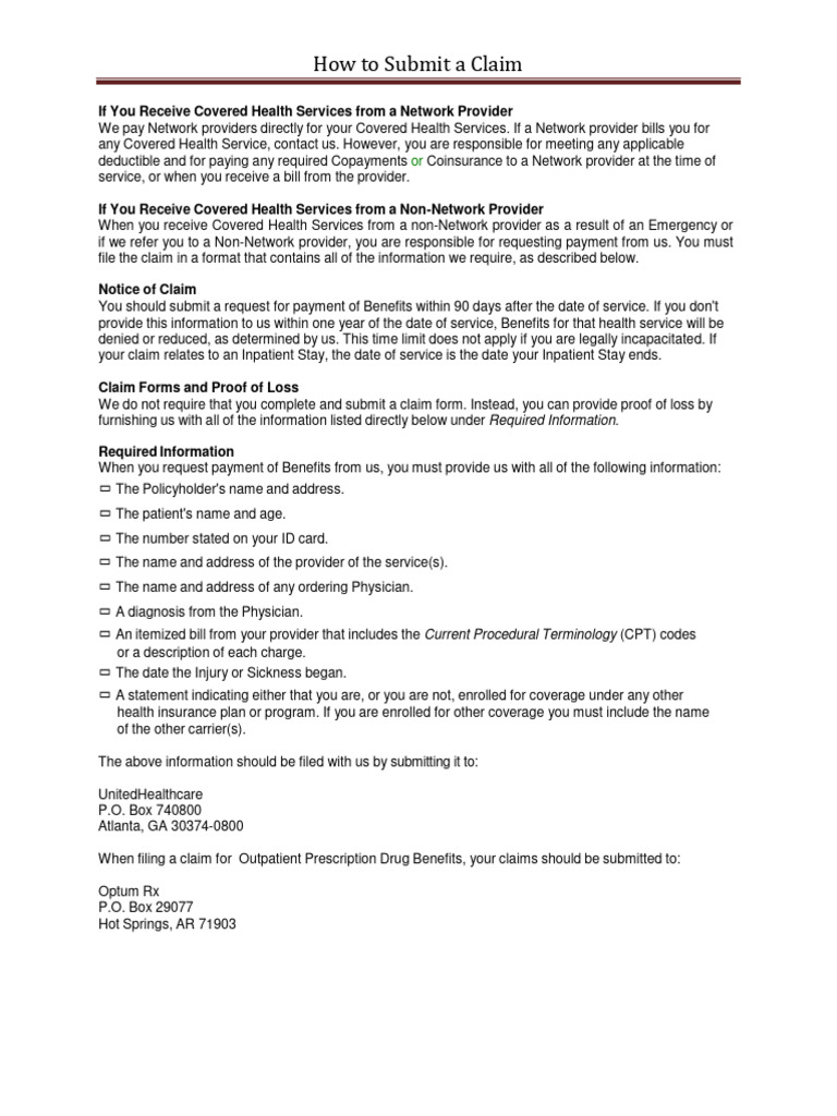 How to Submit a Claim | PDF | Patient | Health Care