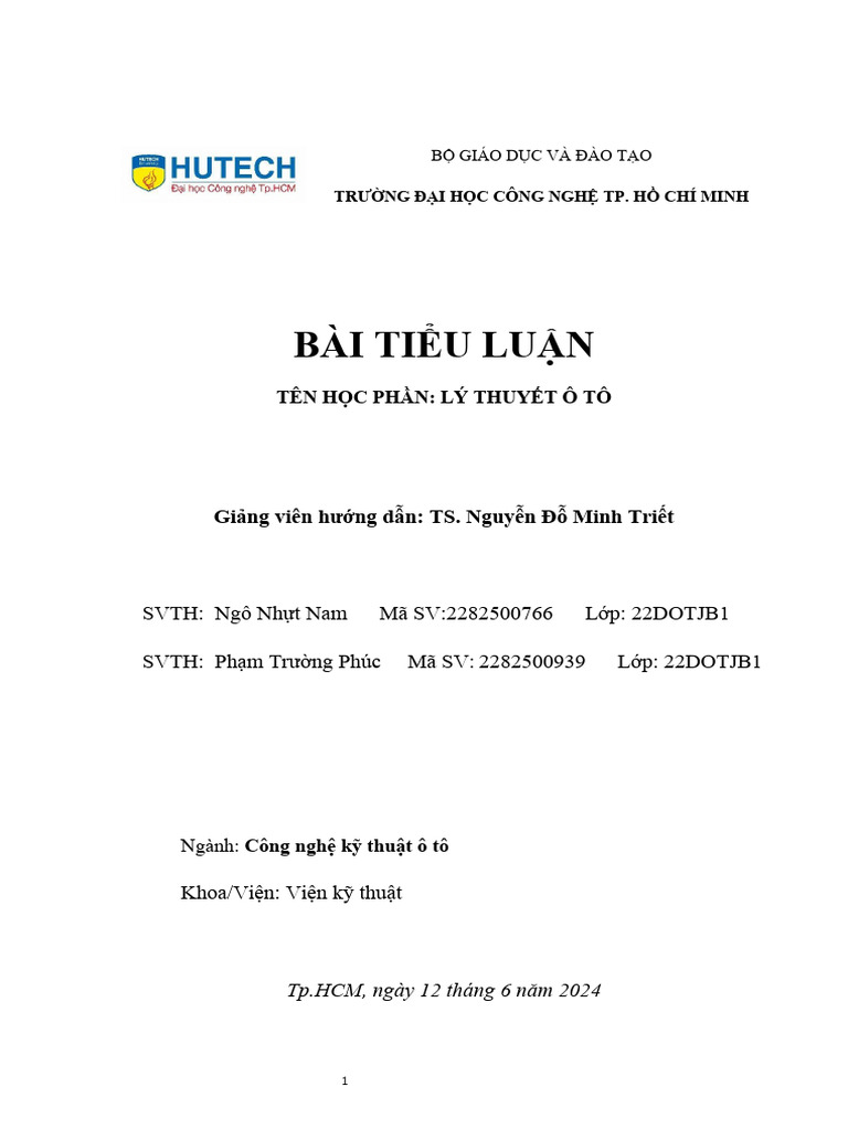 Bài Tiểu Luận LTOT | PDF
