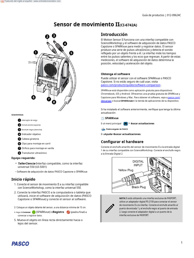 Guía del Sensor de Movimiento II CI-6742A | PDF | Sensor | Reciclaje