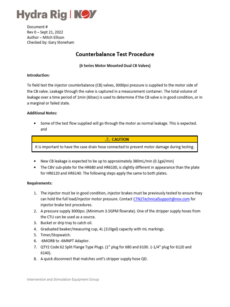 6 Series Motor Mounted CB Test Procedure 1 | PDF | Mechanical ...