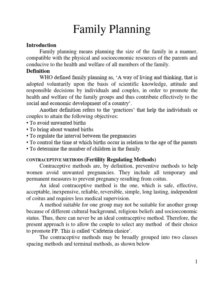 CHN Family Planning | PDF | Combined Oral Contraceptive Pill | Birth Control