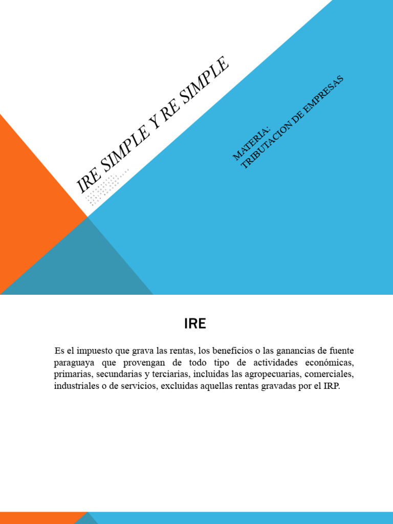 Ire Simple y Re Simple Ada Tp | PDF | Impuestos | Economias