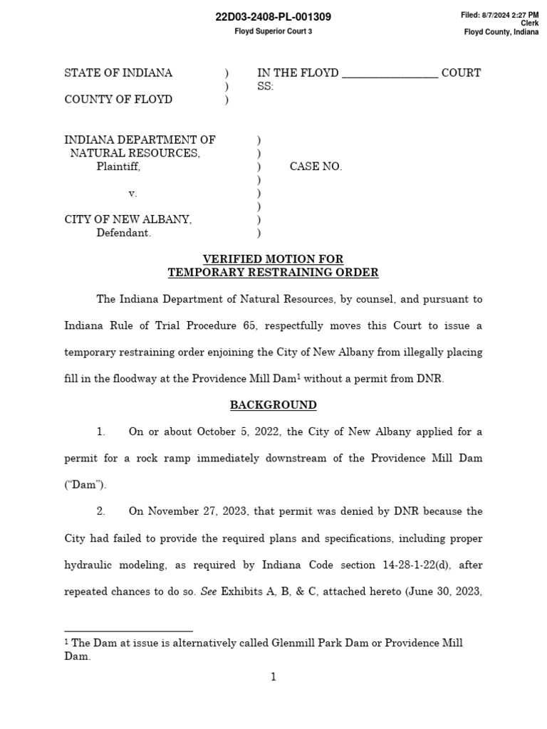 3-Motion For TRO PDF | PDF | Injunction | Flood Control