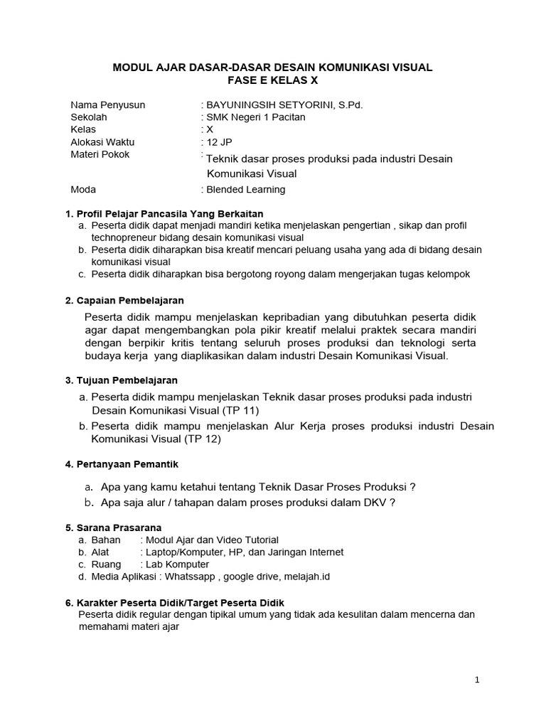 Modul Ajar 4-DASDES K.visual | PDF