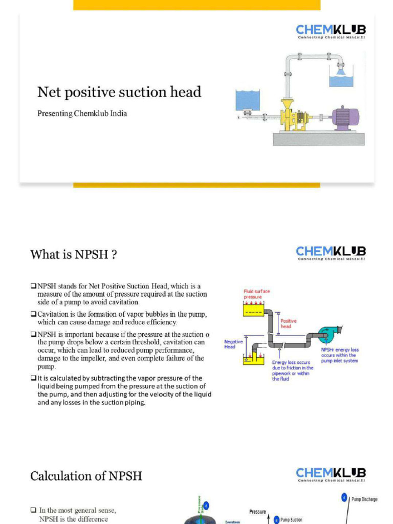 NPSH in Chemical Engineering | PDF