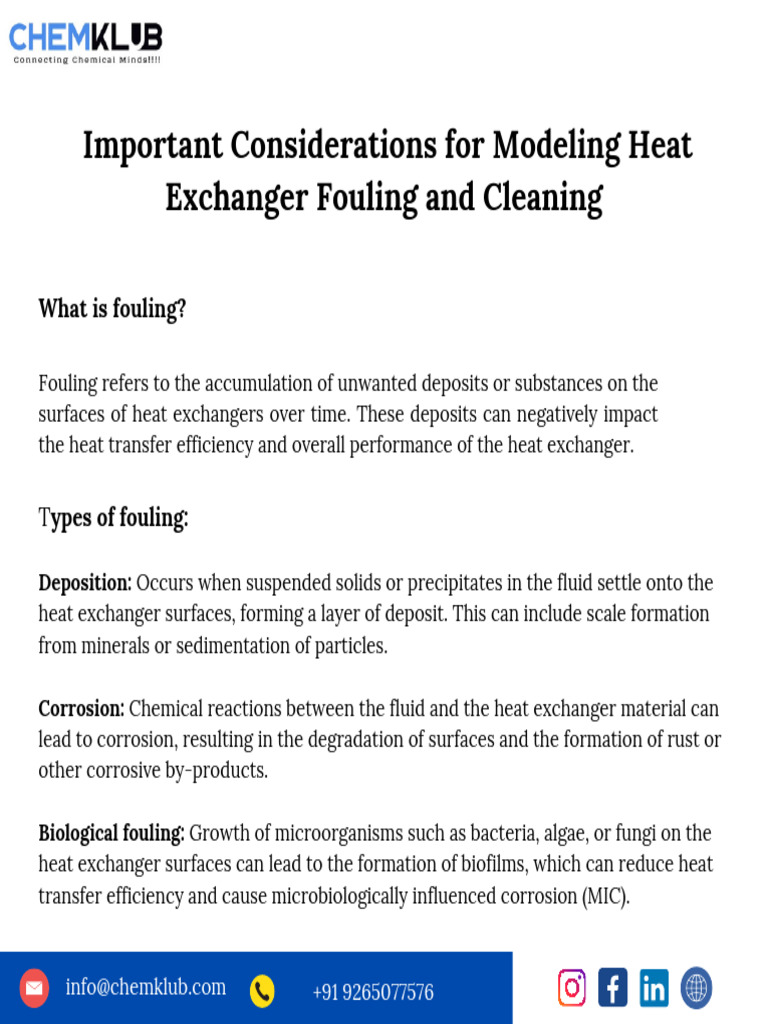 Heat Exchanger Fouling Solutions | PDF | Heat Exchanger | Corrosion