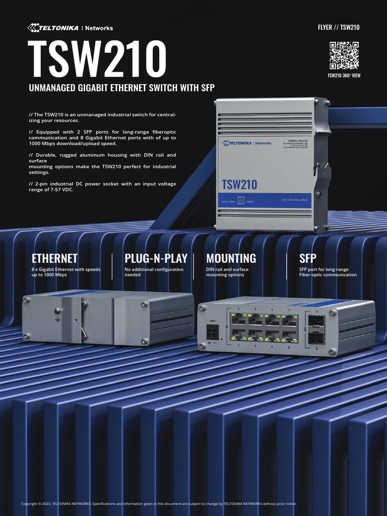001. Switch TSW210-2023 | PDF | Ethernet | Electrical Connector