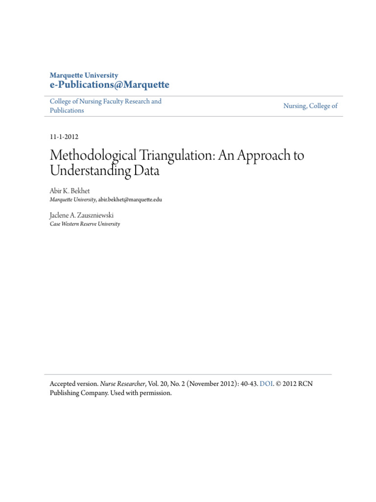 Methodological Triangulation - An Approach To Understanding Data | PDF ...