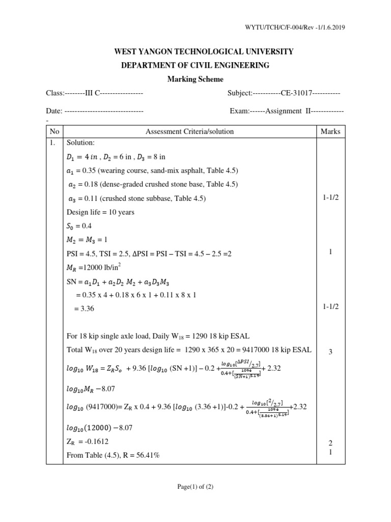 CE-31017 Assignment II (Marking Scheme) | PDF | Technology & Engineering