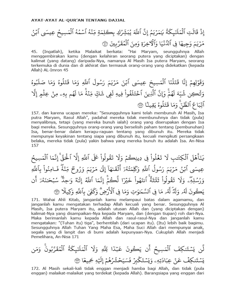 Dalil-Dalil Tentang Dajjal | PDF